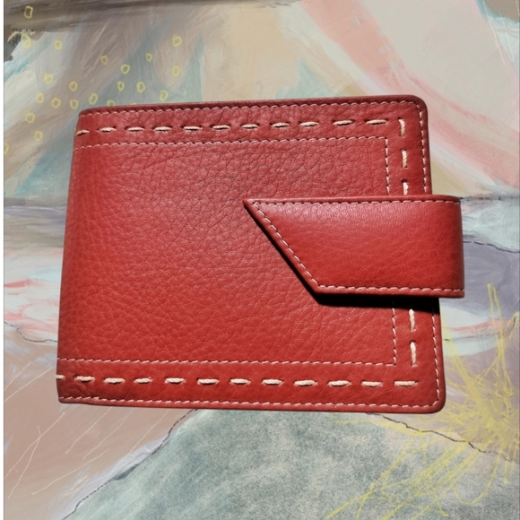 Levenger | Bags | Levenger Genuine Leather Bifold Wallet With Zippered ...